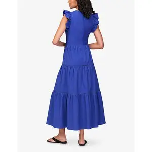 RO&ZO Sleeveless Tie-front Cotton-poplin Maxi Dress