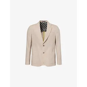 Paul Smith Single-breasted Linen And Silk-blend Blazer