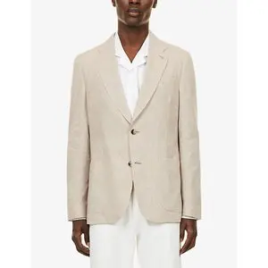 Paul Smith Single-breasted Linen And Silk-blend Blazer