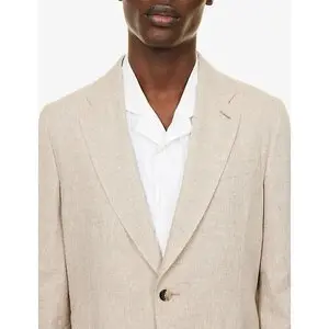 Paul Smith Single-breasted Linen And Silk-blend Blazer
