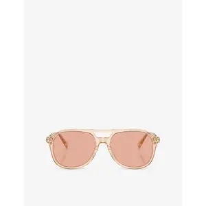 Brunello Cucinelli Pilot-frame Acetate Sunglasses - Yellow