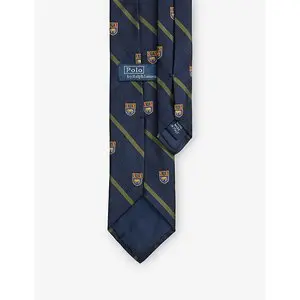 Polo Ralph Lauren Striped Crest-print Silk Neck Tie