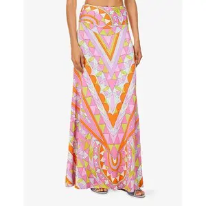 Emilio Pucci Printed Satin-jersey Maxi Skirt