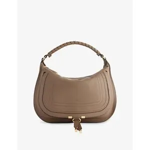 Chloé Marcie Leather Shoulder Bag - Deep Taupe