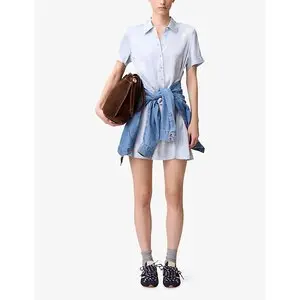 Claudie Pierlot Floral-print Satin Mini Dress