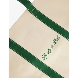 SPORTY & RICH Large Canvas Tote Bag With Embroidered Logo