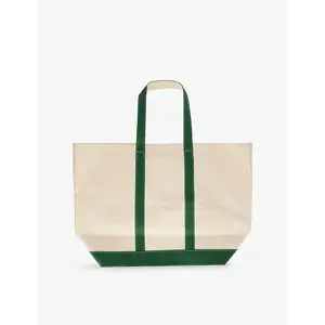 SPORTY & RICH Large Canvas Tote Bag With Embroidered Logo