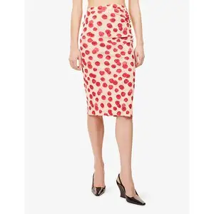 Stella McCartney Mesh Midi Skirt - Raspberry