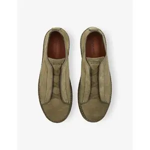 Zegna Triple Stitch Suede Espadrilles - Mid Green