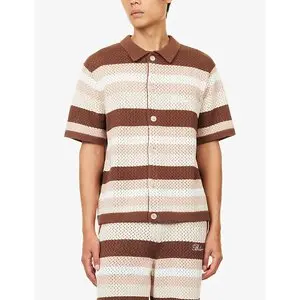 BELIER Como Striped Crochet-knit Cotton Shirt