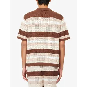 BELIER Como Striped Crochet-knit Cotton Shirt