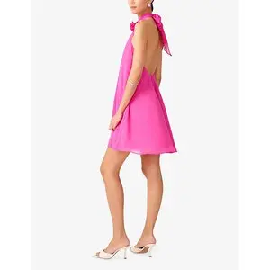 OMNES Demi Halter Woven Mini Dress