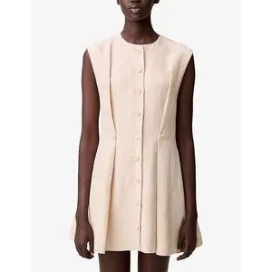 Claudie Pierlot Sleeveless Linen-blend Mini Dress