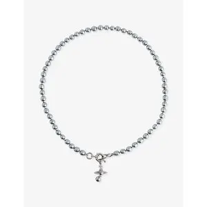VIVIENNE WESTWOOD Aleksa Brass Necklace - Ruthen Drk Gry Blk Dia