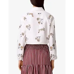 Claudie Pierlot Sequin Floral-print Cotton Shirt