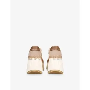 Chloé Leather And Suede Paneled Wedge Trainers