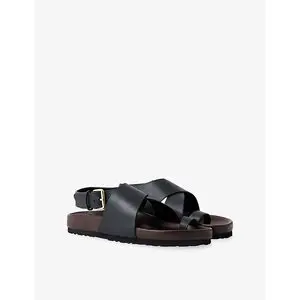Soeur Leather Crossover Sandals - Noir
