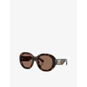 Burberry Round Frame Acetate Sunglasses - Brown