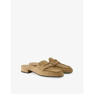 Prada Ruched Suede Mules