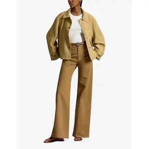 Polo Ralph Lauren Relaxed Fit Linen Logo Embroidered Jacket