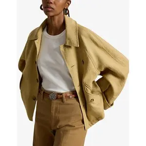 Polo Ralph Lauren Relaxed Fit Linen Logo Embroidered Jacket