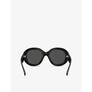 Burberry Acetate Round Frame Sunglasses - Black