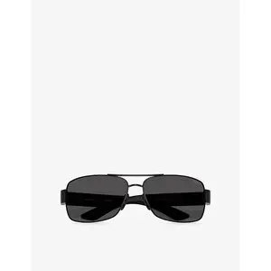 Prada Rectangular Metal Sunglasses - Black