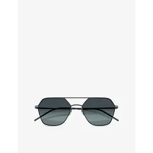 Giorgio Armani Square Frame Metal Sunglasses - Blue