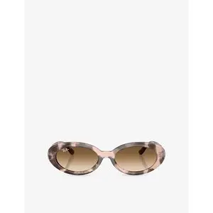 Ray-ban Tortoiseshell Oval Acetate Sunglasses - Pink