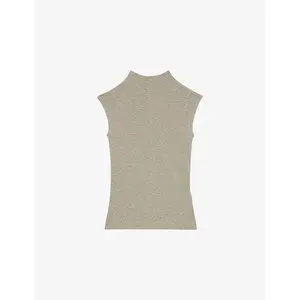 REISS Dita Slim-fit Metallic Woven Vest