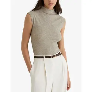 REISS Dita Slim-fit Metallic Woven Vest