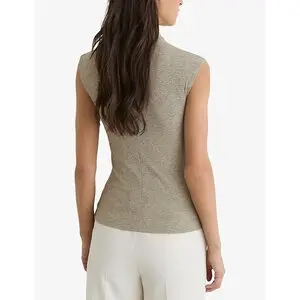 REISS Dita Slim-fit Metallic Woven Vest