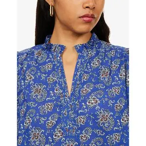 ME+EM Paisley Print Frill Collar Cotton Blouse