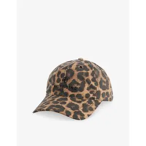 ANINE BING Anine Bing Jeremy Baseball Cap With Embroidered Logo Leopard