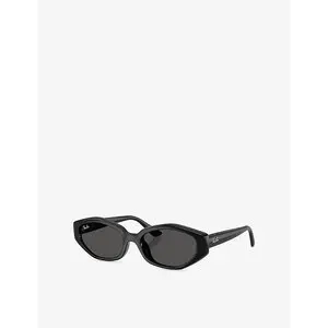 Ray-ban Rb4473d Irregular Frame Injected Sunglasses - Black