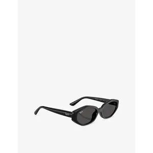 Ray-ban Rb4473d Irregular Frame Injected Sunglasses - Black