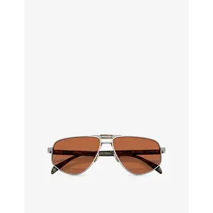 Brunello Cucinelli Irregular-frame Metal Sunglasses - Clear