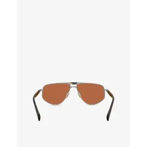 Brunello Cucinelli Irregular-frame Metal Sunglasses - Clear
