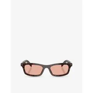 Prada Rectangle-frame Tortoiseshell Acetate Sunglasses - Brown