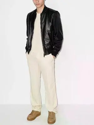 Dolce & Gabbana Panelled Leather Bomber Jacket