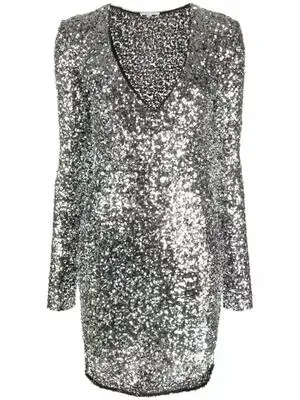Patrizia Pepe V-neck Sequined Mini Dress