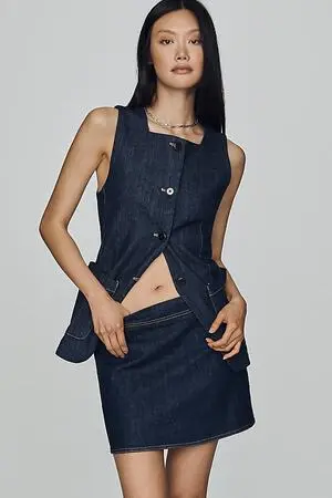 Maeve Denim Mi Skirt - Dark Rinse Wash