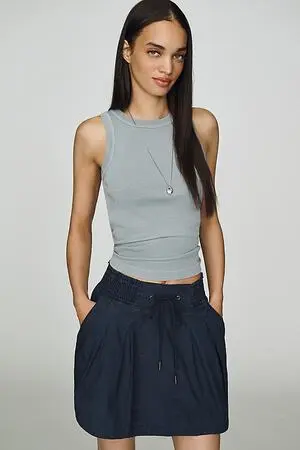 Anthropologie Pleated Drawstrg Mi Skirt - Saragasso Sea