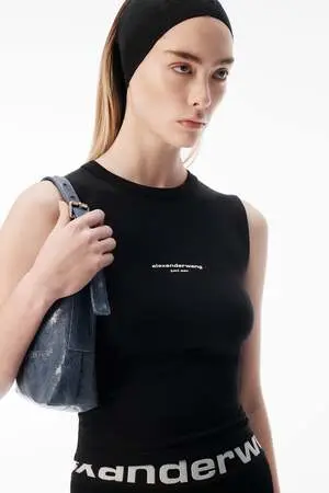 Alexander Wang Logo Print Fitted Tank