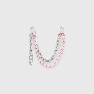 DIESEL® Metal Chain And Rope Detail Charm With Pendant - Silver