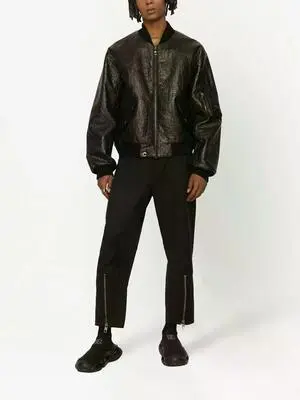 Dolce & Gabbana Crinkled Lambskin Bomber Jacket
