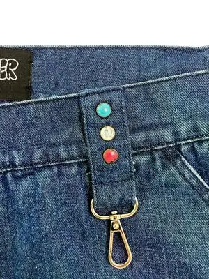 PAS DE MER Logo Patch Denim Cargo Shorts
