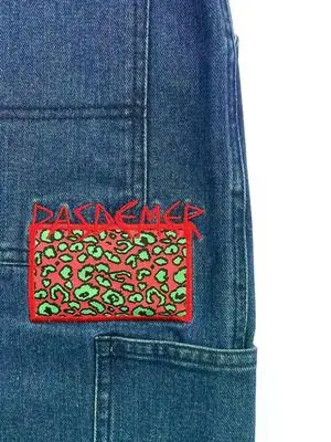 PAS DE MER Logo Patch Denim Cargo Shorts