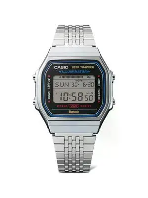 Casio Digital Watch With Stainless Steel Link Bracelet - Black