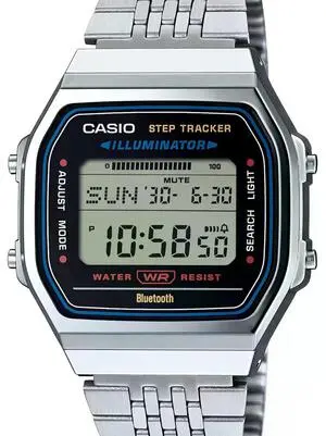 Casio Digital Watch With Stainless Steel Link Bracelet